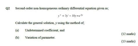 [solved] 2 Second Order Non Homogeneous Ordinary Differen