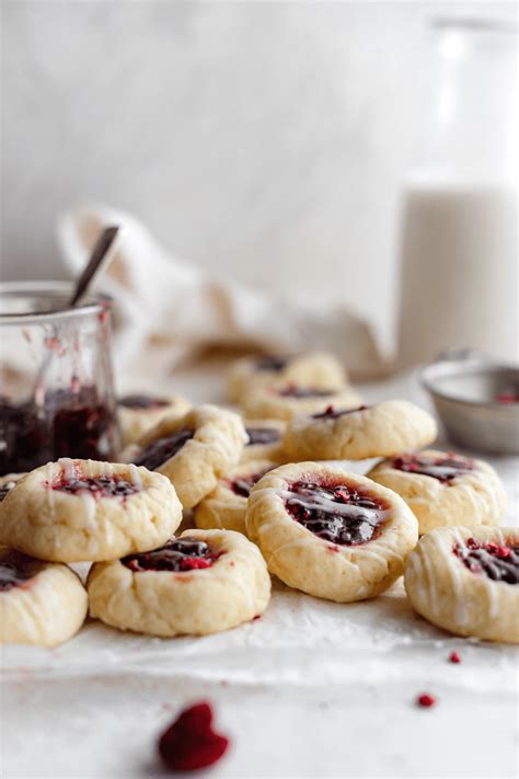 Raspberry Cheesecake Thumbprint Cookies Topped With Honey Easy