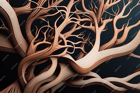 Premium Photo Abstract Intricate Intertwined Wood Branches Created
