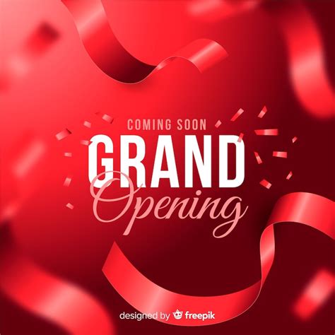 현실적인 컷 리본 그랜드 오프닝 배경 무료 벡터