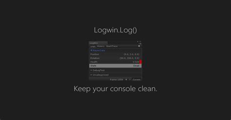 logwin log debug values tracker utilities tools unity asset store