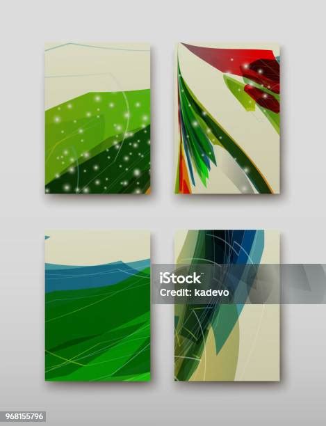 책자 커버 프레 젠 테이 션 추상 기하학적 배경 A4 설정된 기술 브로셔 전단지 디자인 서식 파일 벡터 그림자에서 레이아웃