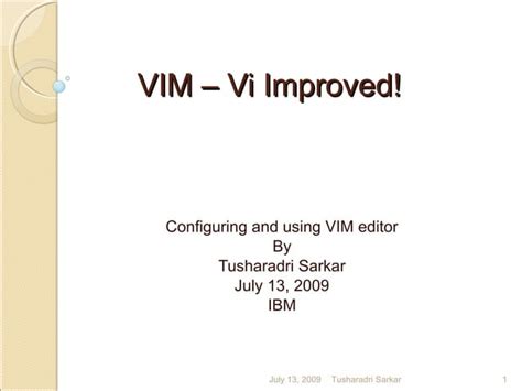 Vim Vi Improved Ppt