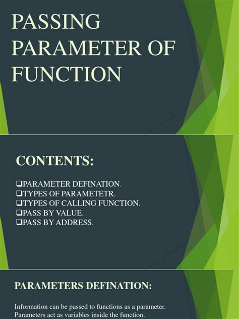 Passing Parameter Of Function Pdf Parameter Computer Programming