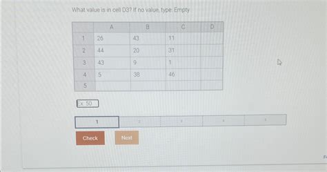 Solved What Value Is In Cell D3 ﻿if No Value Type