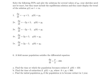 Solved Solve The Following Ivps And Plot The Solutions For