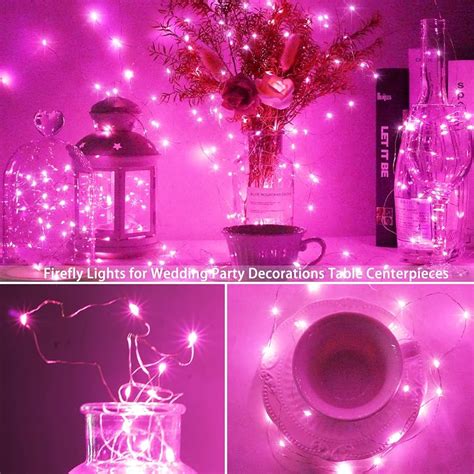 Pink Led Lights For Centerpieces Led String Lights Pink Fairy Lights