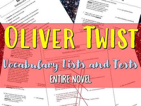 Oliver Twist Vocabulary Lists And Quizzes Teaching Resources