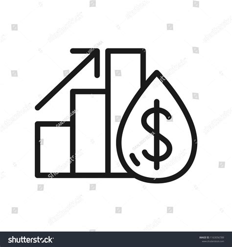 Oil Price Chart Stroke Outline Style Stock Vector Royalty Free