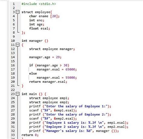 Solved 4 1 Include 2 3 Struct Employee Char Ename 20 5