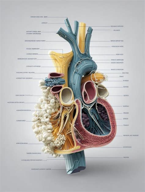 Section Anatomique Stylisée Illustrant La Structure Cardiaque Avec Des