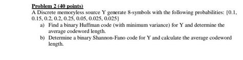 Solved Problem 2 40 Points A Discrete Memoryless Source Y