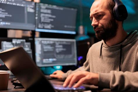 Premium Photo Software Developer Programming User Interface On