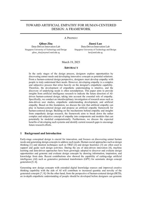 Toward Artificial Empathy For Human Centered Design A Framework Deepai