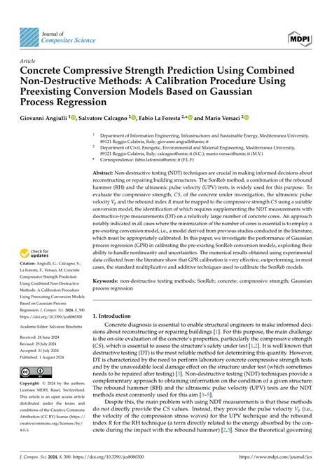 Pdf Concrete Compressive Strength Prediction Using Combined Non
