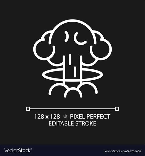 D Thin Line Pixel Perfect White Nuclear Vector Image