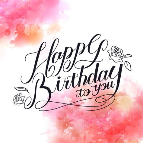 590 Happy Birthday In Cursive Writing Pictures Stock Illustrations