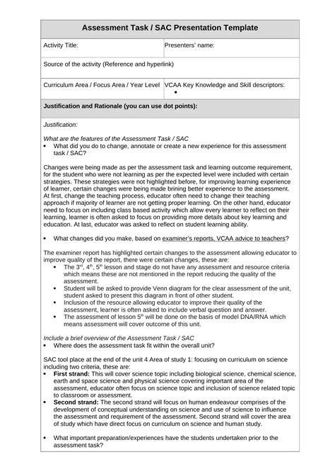 Teacher Development Science Assessment Task Presentation