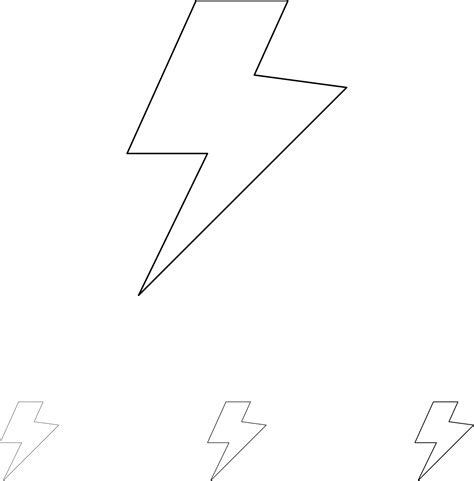 Power Charge Electric Bold And Thin Black Line Icon Set 18000016 Vector Art At Vecteezy