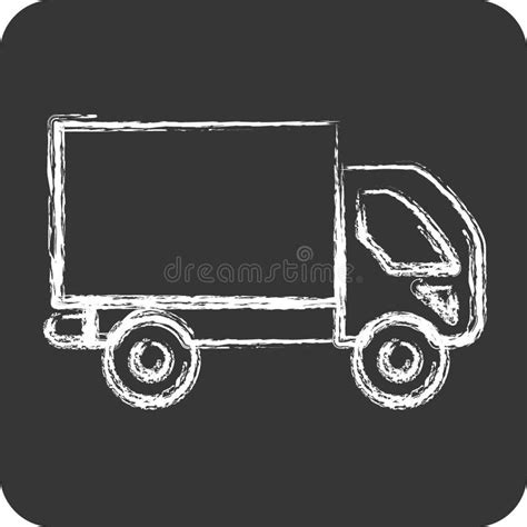 Icon Truck Suitable For Automotive Symbol Chalk Style Simple Design Editable Stock