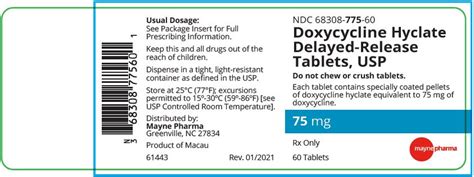 Doxycycline Hyclate Delayed Release Package Insert Prescribing Info