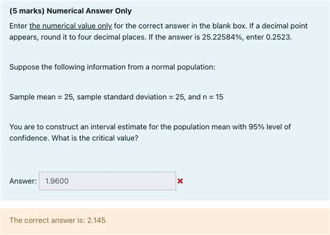 Solved Marks Numerical Answer Only Enter The Numerical Chegg Com