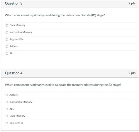 Solved Which Component Is Primarily Used During The