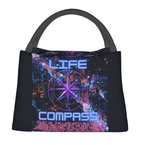 Map With Compass Lunch Bag Viking Symbol Kawaii Lunch Box For Men