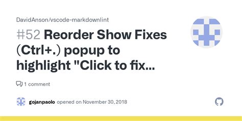 reorder show fixes ctrl popup to highlight click to fix violation first · issue 52