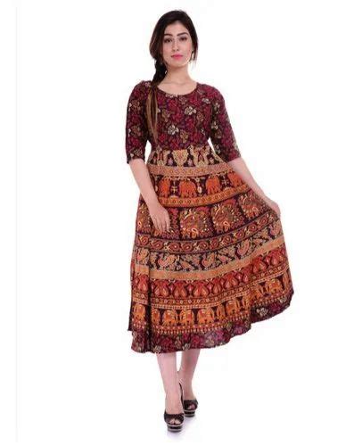 Ladies Printed Frocks Cotton Printed Frock Manufacturer From Jaipur