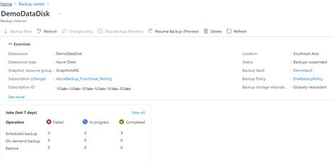 Azure Managed Disks 관리 Azure Backup Microsoft Learn