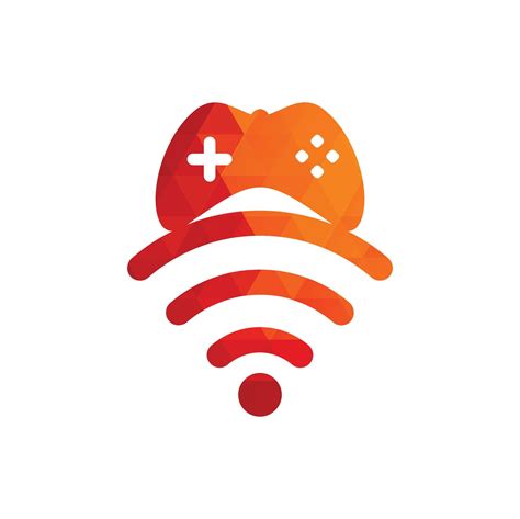game wifi logo design template vector joystick and wifi logo