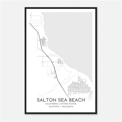 Salton Sea Beach California Map Poster Modern Home Decor Wall Art