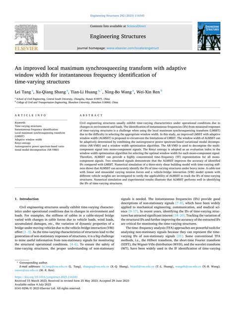 Pdf An Improved Local Maximum Synchrosqueezing Transform With