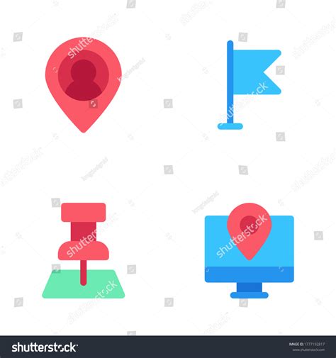 Maps Navigation Icon Set Pin Flag Stock Vector Royalty Free Shutterstock