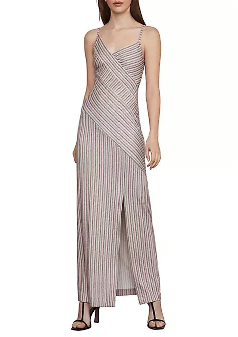 Bcbgmaxazria Asymmetrical Stripe Maxi Dress Belk