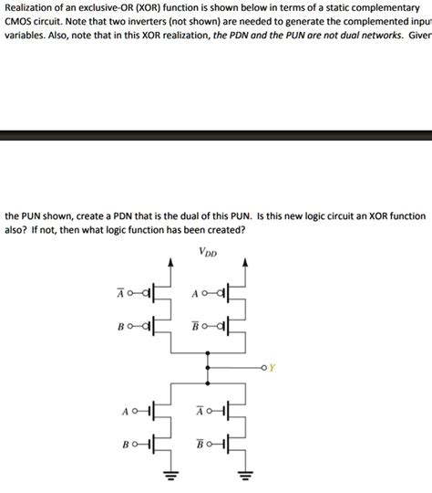 Solved Realization Of An Exclusive Or Xor Function Is Shown Below In