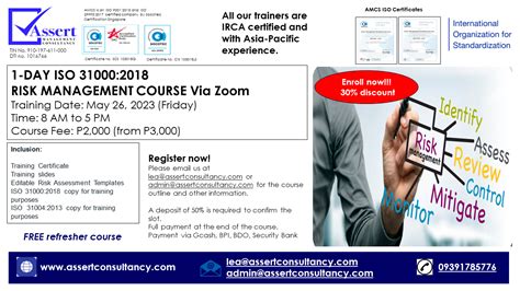 Assert Management Consultancy Services 1 Day Iso 310012018 Risk Management Course Training