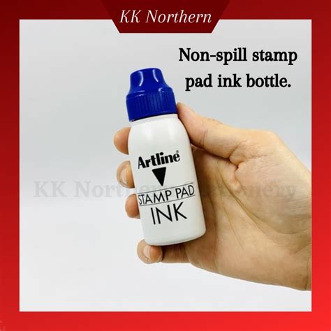 Artline Stamp Pad Ink 50cc Stamp Chop Permanent Refill Ink Black Blue Red Cop Stamp Refill Ink