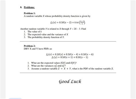 Solved Problemsproblem 1a Random Variable X ﻿whose