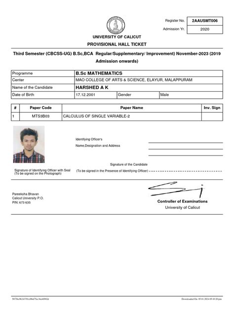 3rd Sem Calculus Supply Pdf