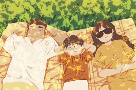 캠핑 캠핑 캠핑에서 여름 방학 행복한 가족 일러스트 무료 다운로드 Lovepik