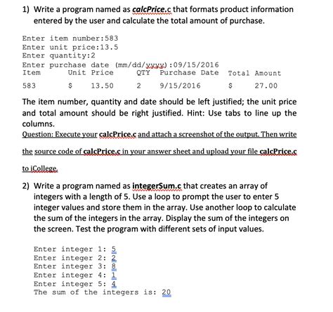 Solved 1 Write A Program Named As Calcpricec That Formats