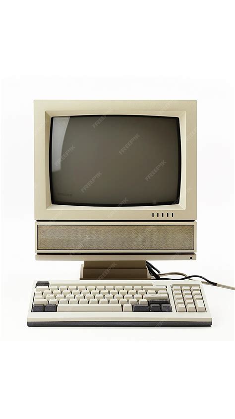Vintage Retro Classic Desktop Computer Isolated Premium Ai Generated