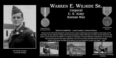 Corporal Warren E Wilhide Sr Mt Soledad Virtual Plaque