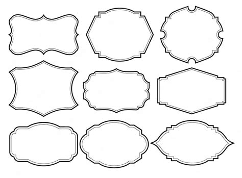 프레임 테두리 디자인 빈티지 세트 프리미엄 벡터