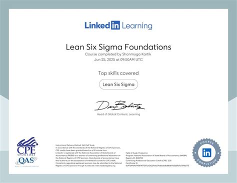 Just Wrapped Up The Lean Six Sigma Foundations Course On Linkedin