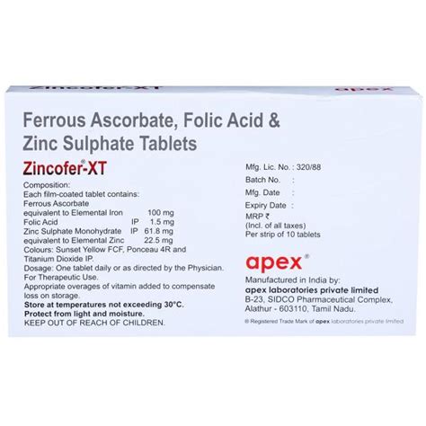Zincofer Xt Tablet View Usage Side Effects Price And Subtitute Egmedi