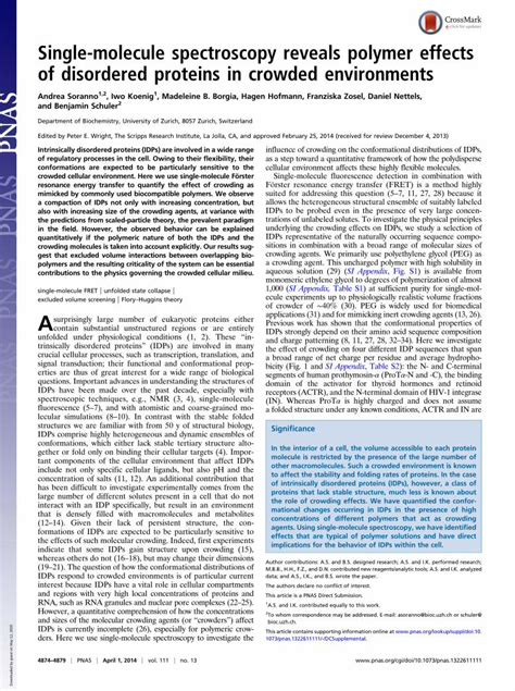 Pdf Single Molecule Spectroscopy Reveals Polymer Effects Of
