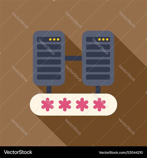 Server Rack Connecting To Password Protected Vector Image